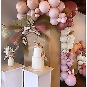 Balloon Arch Garland Kit 124Pcs Double Stuffed Dusty Pink White Light Pink Blush Balloons for Birthday Party Baby Shower Wedding Gender Reveal Graduation Holiday