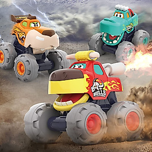 OCATO Toy Cars for 1 Year Old Boy Gifts Monster Trucks Boys Toys for 1 2 3 Year Old Boys Girls Kids Toddler Car Toy Trucks Baby Boy Toys 12-18 Months Pull Back Cars for Toddlers 1-3 Birthday Xmas Gift