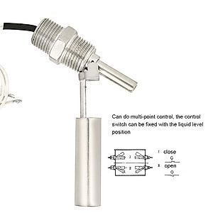 Liquid Level Sensor, Liquid Water Level Sensor Float Switch Side-Mounted 304 Stainless Steel 1/2NPT Male Thread DC0-110V, Model: YZ-SUS304 (A Type)
