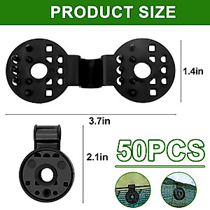 50 Pcs Shade Cloth Clips, 2024 Shade Cloth Plastic Clips Greenhouse Shade Cloth Fix Clamp, Windproof Awning Clamp Grip Tarp Clips for Sunshade Net, Anti Bird Netting, Garden Netting, Patio Accessories