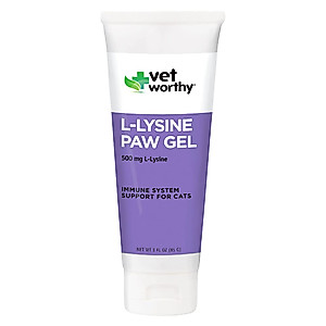 Vet Worthy Lysine Paw Gel Aid for Cats - Cat Paw Gel to Support The Immune System and Overall Health - Cat Supplement with Amino Acid L-Lysine- Salmon Flavor Gel, 3oz
