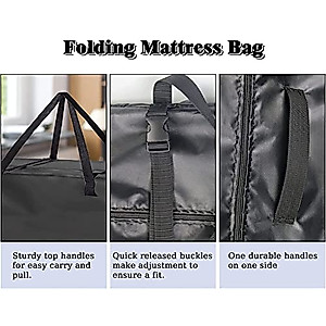 Andacar Folding Mattress Storage Bag, 40inch Sturdy Carrying Bag for 4 inch Twin Trifold Matress Durable Cushion Storage Bag - 40x28x18inch