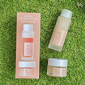 Dr.Ceuracle by leegeehaam Vegan Kombucha Tea Beginning Set - Korean Skincare Starter Kit, Essence (50 ml / 1.69 fl oz) and Gel Cream (30g / 1.05 oz)