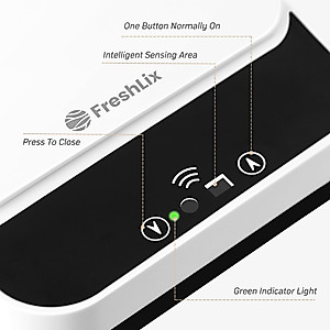 FRESHLIX Bathroom Garbage Can with Lid, 2.6 Gallon Diaper Trash Can, Automatic Trash Cans Touchless, Slim Waterproof Smart Trash Can for Bedroom, Bathroom, Office, Living Room, Toilet, RV