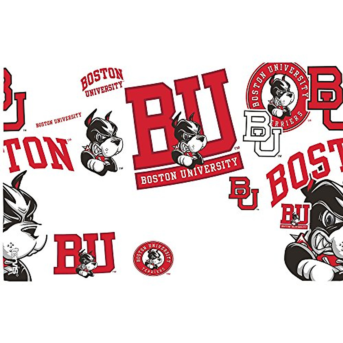 Tervis Boston University Terriers All Over Insulated Tumbler with Wrap and Red Lid, 1 Count (Pack of 1), Clear