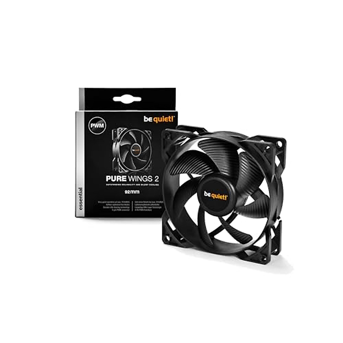be quiet! Pure Wings 2 92mm PWM Premium Low Noise Cooling Fan | Black | BL038