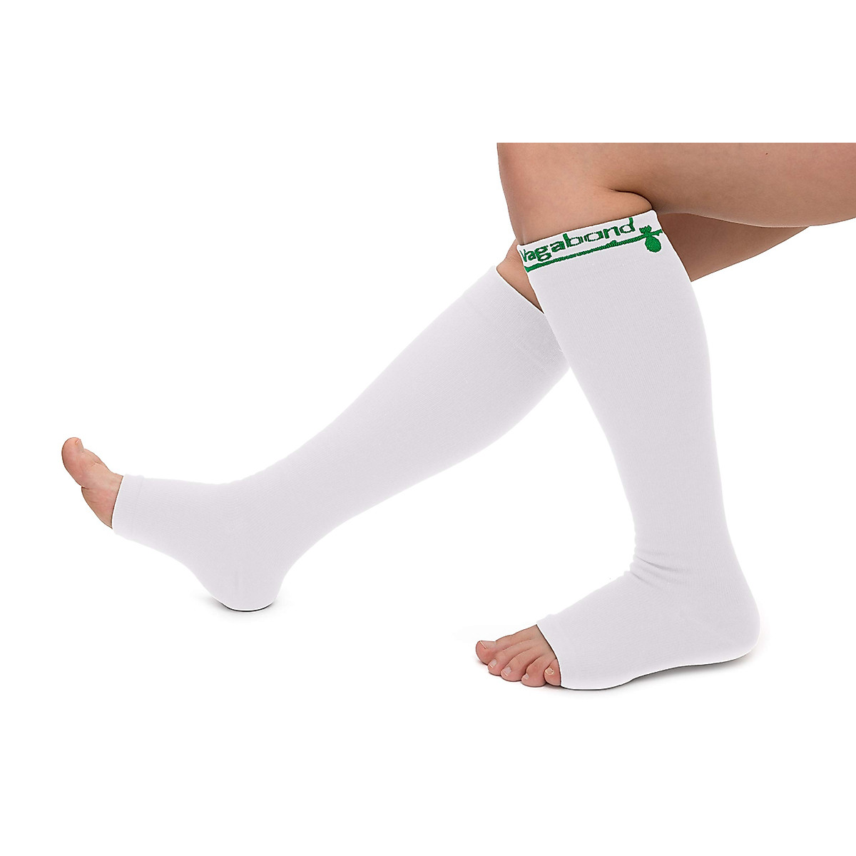 Vagabond 3XL and 2XL Wide Calf Toeless Compression Socks -15-20 mmHg for Fatigue, Pain, Leg Swelling, Comfy Compression (White, 3X-large)