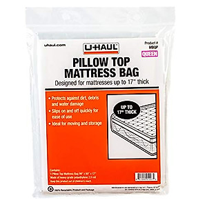 U-Haul Pillow Top Queen Mattress Bag – Moving & Storage Cover for Mattress or Box Spring – 99” x 60” x 17”