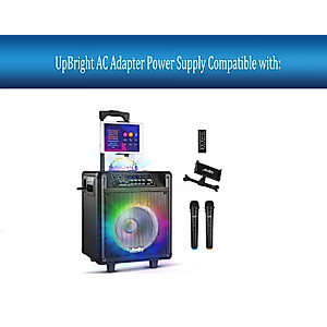 UpBright 15V AC/DC Adapter Compatible with Moukey MTs10-1 MTs10-2 MK3017-US MTs10-4 12V 4.5Ah Lead-Acid Battery Karaoke Machine Portable Party PA Trollry Speaker MTs101 13.5V Power Supply Cord Charger