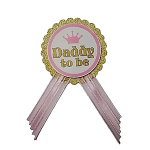 Daddy to Be Pin Princess Mommy to Be Baby Shower dad to wear at Baby Shower, Pink & Gold, It's a Girl, Baby Sprinkle