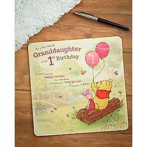 UK Greetings Granddaughter Winnie the Pooh 1st Birthday Card, 210 x 210 mm, Envelope Included