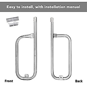Uniflasy 60040 17 Inch Grill Burner Tube for Weber Q100 Q120 Q1000 Q1200 304 Stainless Steel Baby Q 386001 386002 516002, 516001, 50060001, 51060001 Gas Grills, Replacement Part Weber 69957/45657