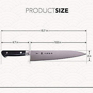 JCK ORIGINAL Kagayaki CarboNext Japanese Chef’s Knife, KC-7ES Professional Gyuto Knife, High Carbon Tool Steel Pro Kitchen Knife with Ergonomic Pakka Wood Handle, 10.6 inch