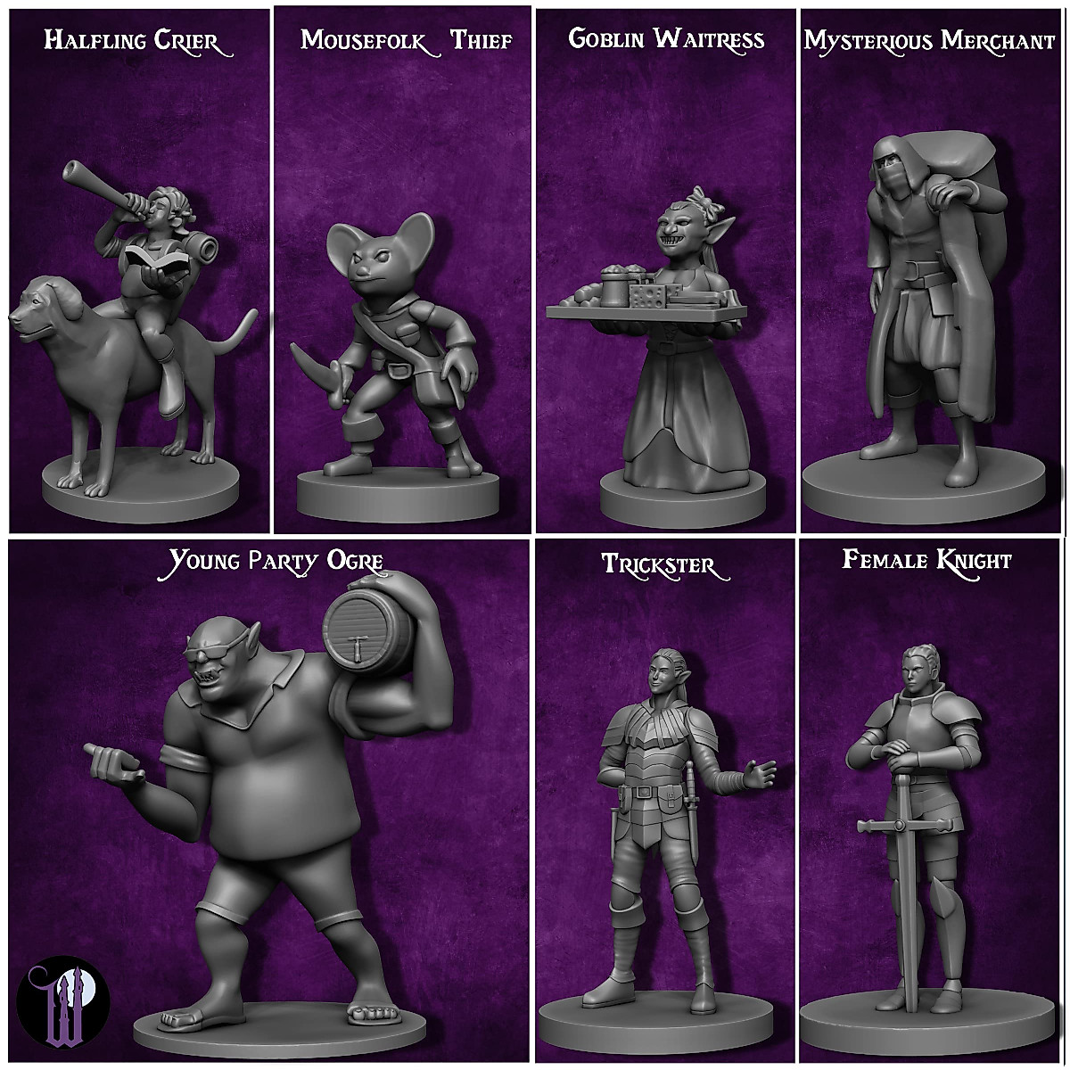 Newcombie Wildspire 58 Fantasy Miniatures Set Townsfolk Characters for DND Miniatures Bulk 28mm Dungeons and Dragons Miniatures | for DND Minis and D&D Miniatures I Character Sheets & Quests