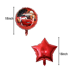 7PCS Cars Lightning McQueen Foil Balloons for Kids 3rd Birthday Baby Shower Race Car Theme Party Decorations (Cars 4th Birthday)