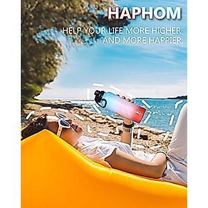 HAPHOM Insulated Water Bottle 37oz Sport Water Bottle 18/8 Stainless Steel BPA Free Sweat Proof and Hinge Lock Lid Anti-Rust Suitable for All People and Anywh