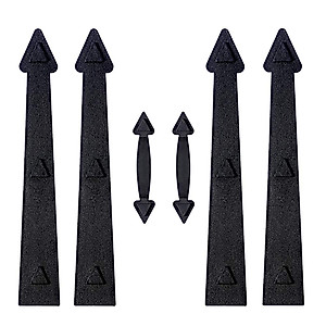 skysen Magnetic Garage Door Decorative Faux Hinges Handles Accents Hardware Kit Black(cxckls)