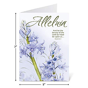 Deluxe Joy Religious Easter Greeting Cards - Set of 8 (4 designs), Envelopes Included, Inspiring Bible Messages for Christians and Catholics, 5 Inches x 7 Inches