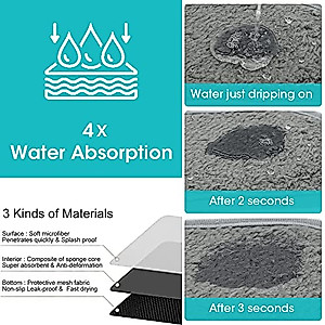 4 Pcs Refrigerator Water Drip Tray Catcher,Frige Water Drip Pan Replacement Splash Guard Catcher Absorbent Mat Pads for Ge,Whirlpool,Samsung Refrigerator Water & Ice Dispenser-Semi-Circular