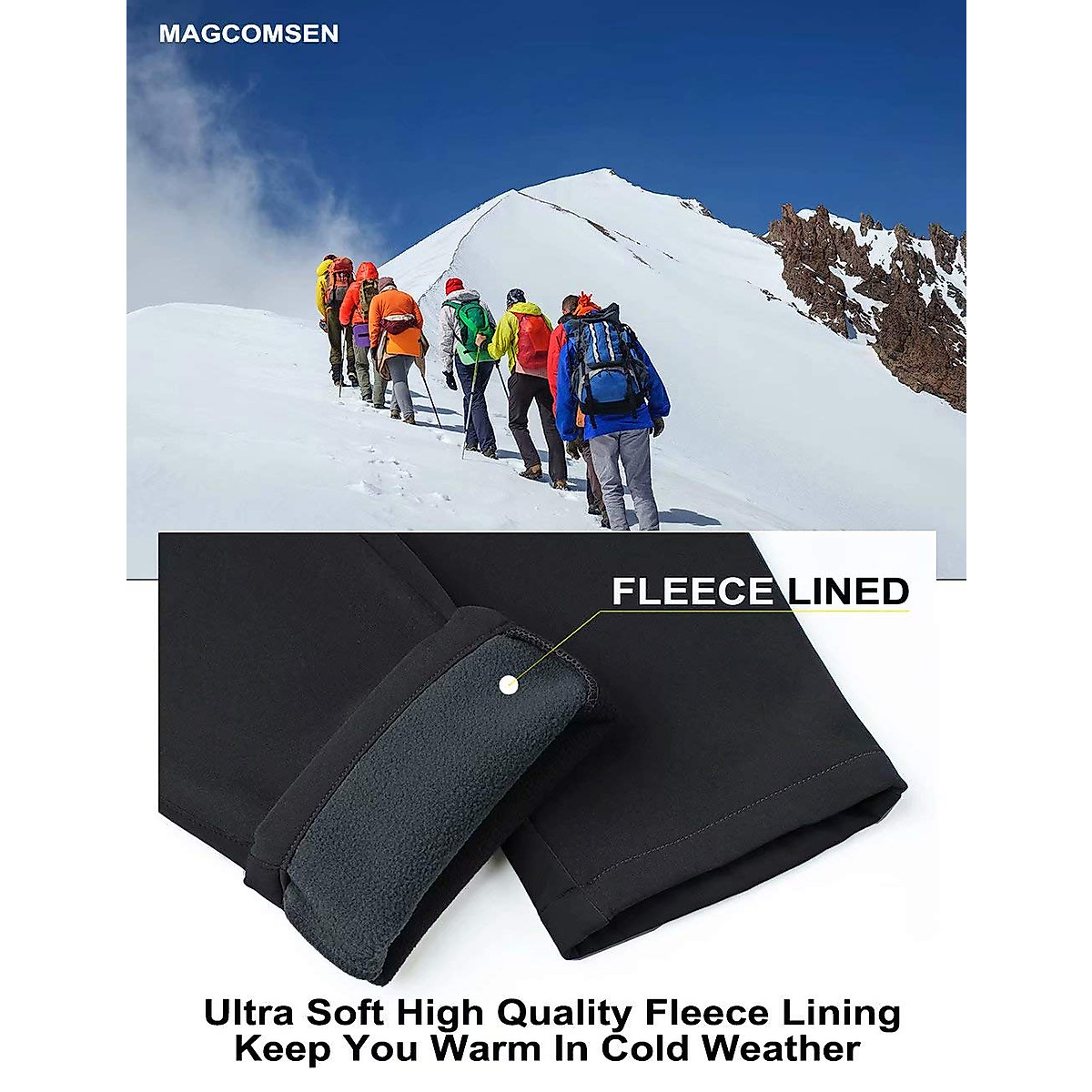 MAGCOMSEN Winter Pants Men Snow Pants for Men Snowboard Pants Men Ski Pants Waterproof Pants Work Pants For Men