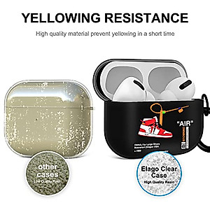 Gedicht for Airpods Pro Case Air Sports Shoes, Protective TPU Soft Cases Cover Rugged for Apple Airpod Pro with Keychain for Women Men，Black RTed