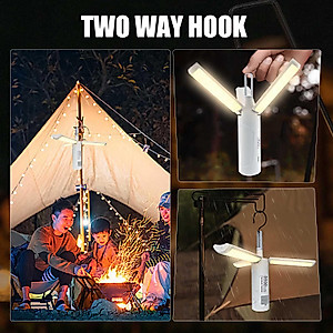 3in1 Camping Lantern Flashlight Rechargeable 3 Modes, 750LM, Portable Flashlight USB C, Strong Magnetic Multi Function Camping Lamp 3500mAh Foldable Led Tent Lights for Camping, Emergency, Hiking