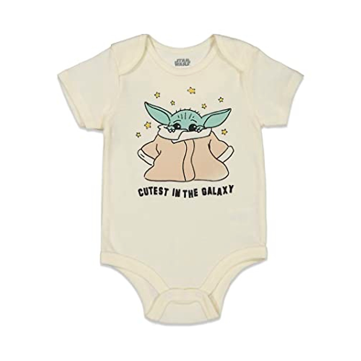 STAR WARS Yoda R2-D2 Chewbacca Newborn Baby Boys 3 Pack Bodysuits White/Gray/Yellow 3-6 Months