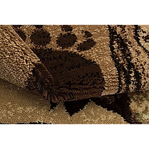 HR Cabin Rug–Lodge, Cabin Nature and Animals Area Rug–Modern Geometric Design Cabin Area Rug–Abstract, Multicolor Design– Moose/Bear/Lodge/Nature