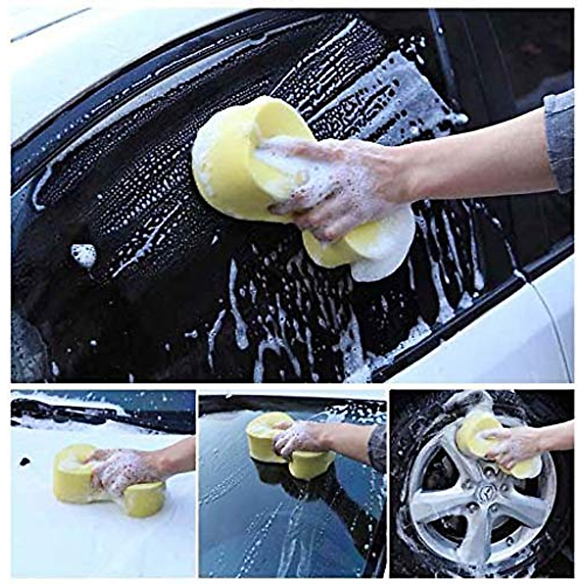 Car Wash Sponges,Large Cleaning Sponges Pad,5Pcs Size 23x11x4.5CM,Mix Colors Cleaning Washing Sponges for Kitchen with Vacuum Compressed Packing
