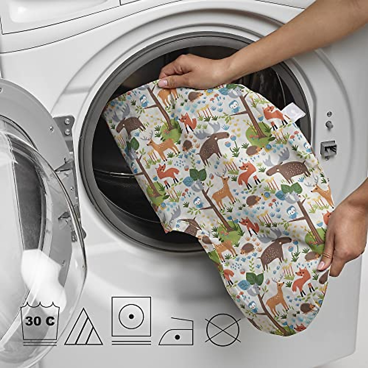 Boppy Nursing Pillow Cover Original, Earth Tone Woodland, Cotton Blend Fabric, Fits Boppy Bare Naked, Original and Luxe Breastfeeding Pillow, Awake Time Only 1 Count (Pack of 1)