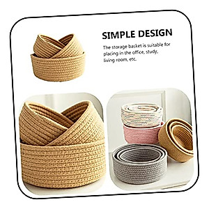 Happyyami 3 Pcs Sundries Storage Basket Organizer Baskets for Shelves Box with Lid Decorative Storage Toy Baskets Mini Woven Basket Magazine Baskets Wardrobe Baskets Sundries Box Small Child