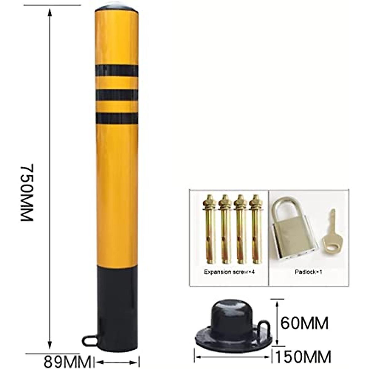 HEIMP Parking Post, Parking Barrier, for Parking Lot Parking Post Road Parking Lot, Parking Space Lock Thickened Post Type Parking Space Lock and Floor Lock Parking