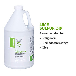 Vet Basics Lime Sulfur Dip- Concentrated Solution- for Dogs, Cats & Horses- Gallon