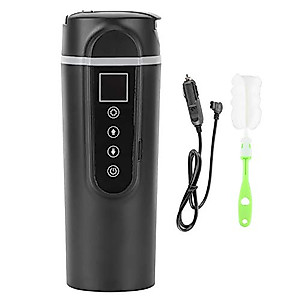 Yctze Smart Temperature Control Travel Coffee Mug 450ml 12-24V Electric Heated Travel Mug Stainless Steel Car Cup 0-100℃ Adjustable,20-25 MIN Quick Heating for heated travel mug temperature control cu