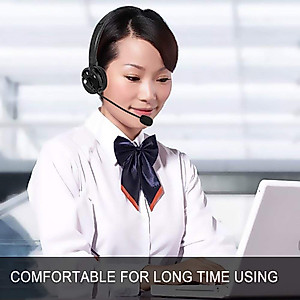 RAOPINGX Trucker Bluetooth Headset Wireless Headset with Mic Over The Head Headset On Ear Car Earphones Office Earpiece for Cell Phone Bluetooth V2.1 Compatible for iOS & Android