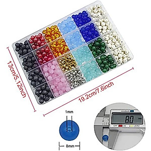 PAVA 520pcs 7 Chakra Natural Stone Beads 8mm DIY Jewelry Making Crystals Loose Beads Energy Healing Round Beading for Bracelet Necklace Earrings Jewelry Making