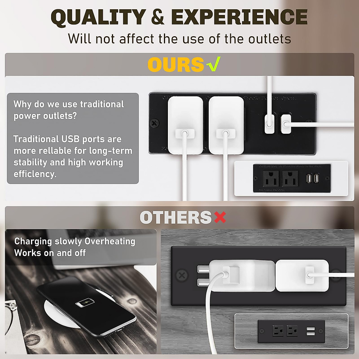 GORZING Nightstand with Charging Station, Small End Table, Narrow Side Table with Drawer, Rustic Bedside Tables for Bedroom, Living Room, White