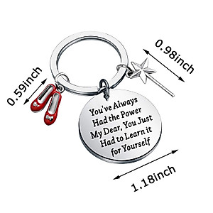 KUIYAI Good Witch Quote You had the Power all along Bracelet Fandom Jewelry Inspirational Gift (Round Keychain)