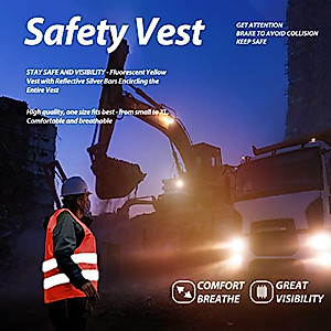 SIFE Stay Safe and Visible with our 10-Pack of Reflective Safety Vests - Unisex Design