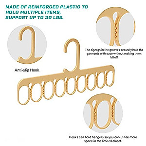 NiHome 8-Pack 9-Hole Clothes Hangers Organizer Set, Multifunction Hanger Space-Saving Wardrobe Drying Racks Clothes Storage for Scarf, Socks, Laundry Home Dormitory