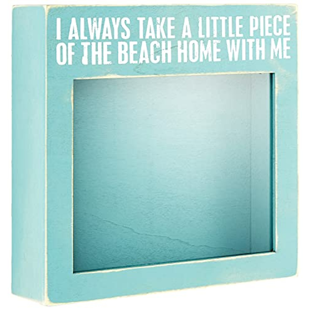 Primitives by Kathy Seashell Holder - Coastal Decor, Glass Display, Treasure Chest, Room and Bedroom Decor