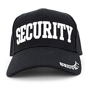 First Class Security Cap with ID On Front, Peak and Back (White Security ID)
