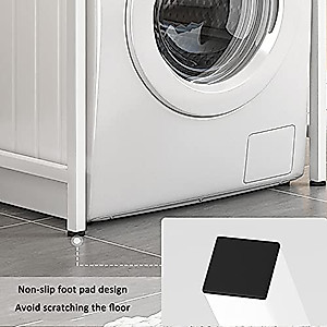 BKGDO Washer Storage Frames Floor Standing for Over Toilet,Thickened Carbon Steel Frame Washinghine Shelf,Drum Washinghine Rack,Space Helper for Bathroom/177Cm/Black/177Cm