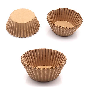 STARUBY Cupcake Liners Unbleached Muffin Liners Greaseproof Paper Baking Cups Natural Paper Cupcake Liners Standard Size Cup for Baking Muffin and Cupcake, Natural Color,300 PCS