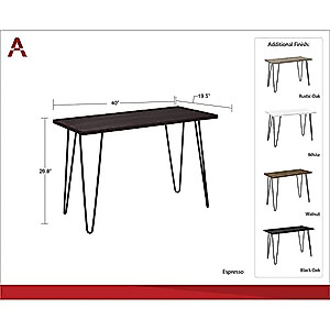 Ameriwood Home Owen Collection Retro Desk, Walnut