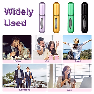 MDDRUIQI Perfume Travel Refillable Portable Perfume Atomizer Bottle 5ML Mini Refillable Perfume Spray Bottles Atomizer Travel Perfume Bottle for Outdoor and Traveling (4 Colors)