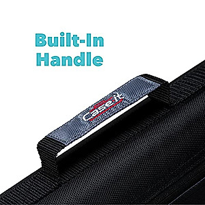 Case-it The Z Shape Zipper Binder - Two Binders in One - Double Sided 1.5 Inch D-Ring - Multiple Pockets - 500 Page Capacity - Comes with Shoulder Strap, Blue Z-176