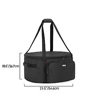 SAMDEW 21-Inch Outdoor Fire Pit Bag Compatible with Outland Firebowl Model 863 864, Firebowl Travel Carrying Case for 21-Inch Diameter Propane Gas Fire Pit, Black, Bag Only