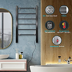 Luxcees Electric Heated Towel Rack - Luxury Wall Mounted or Freestanding Towel Warmer, Plug-in Bathroom Towel Drying Rack, Hot Tub Towel Rack, Towel Warmer Rack, Bath Towel Warmer, Towel Warmers