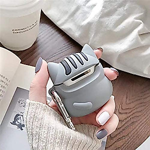 UR Sunshine Case Compatible with AirPods Pro, Super Cute Sitting Lucky Cat Kitty Cover Case, Soft TPU Silicone Gel Earphone Case Compatible with AirPods Pro -Grey